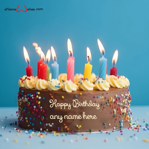 Online Happy Birthday Candle Cake with Name Edit - Name Birthday Cakes - Write Name on Cake Images