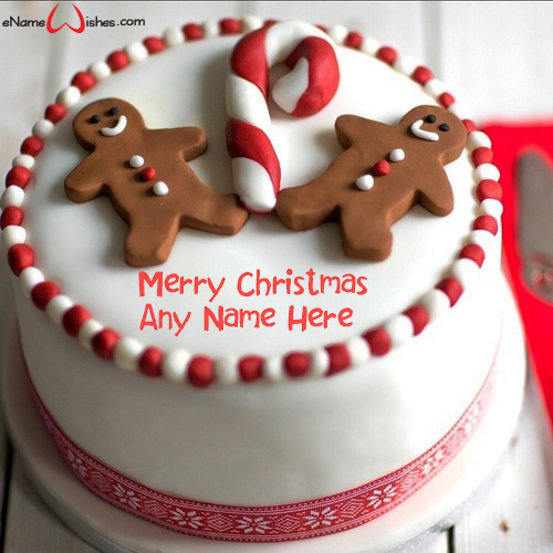 Amazing Christmas Celebration Cake with Name - Name Birthday Cakes ...