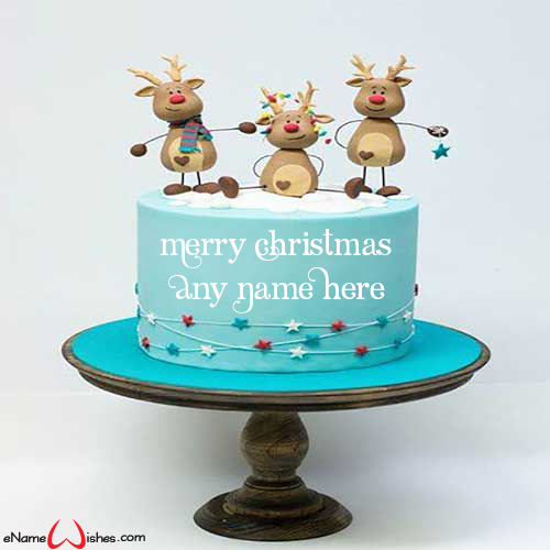 Amazing Christmas Eve Decorated Cake with Name - Name Birthday Cakes ...