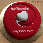 Elegant Red Velvet Name Wish Cake for Valentines Day - Name Birthday ...