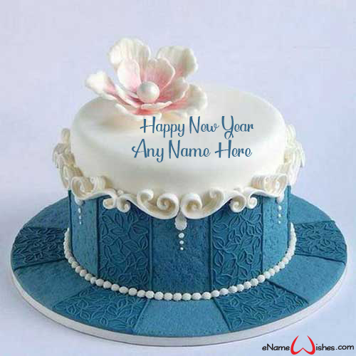 Best New Year Celebration Pearl Cake with Name - Name Birthday Cakes ...