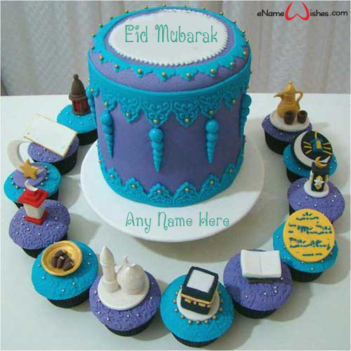 Create Eid Wish Name Cake - Name Birthday Cakes - Write Name on Cake Images