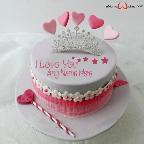 Princess Love Wish Name Cake - Name Birthday Cakes - Write Name on Cake ...