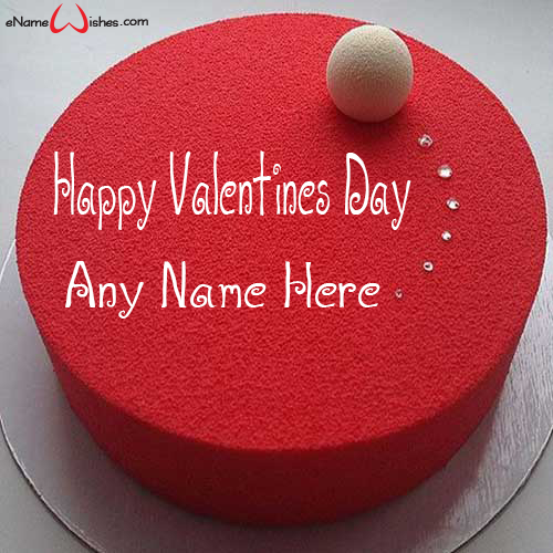 Red Velvet Valentine Name Wish Cake - Name Birthday Cakes - Write Name ...