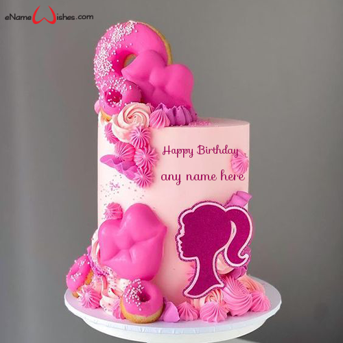 Barbie Birthday Cake with Name - Name Birthday Cakes - Write Name on ...