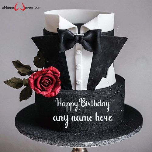 Birthday Cake for Stylish Man with Name - Name Birthday Cakes - Write ...