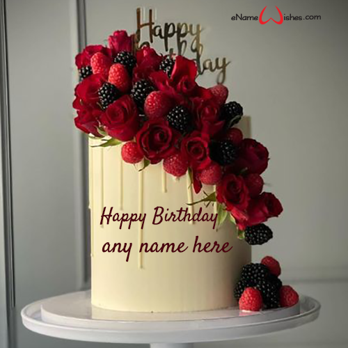 Birthday Cake with Name Insert on Cake - Name Birthday Cakes - Write ...
