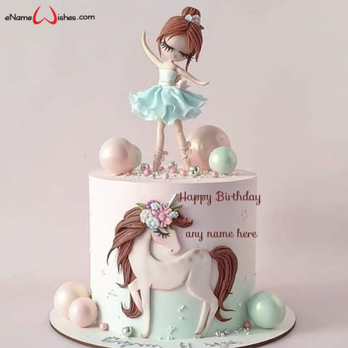Modern Birthday Cake for Girls with Name Edit - Name Birthday Cakes ...
