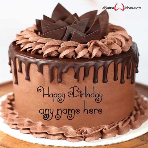 Chocolate Birthday Cake with Name Edit - Name Birthday Cakes - Write ...