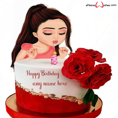 Cute Girl Birthday Wishes with Name - Name Birthday Cakes - Write Name ...