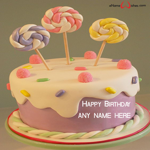 Cute Happy Birthday Cake Wish with Name - Name Birthday Cakes - Write ...