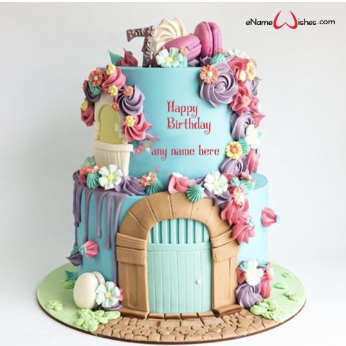 Disney Themed Birthday Cake with Name - Name Birthday Cakes - Write ...