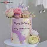 Princess Birthday Cake with Name Editor - Name Birthday Cakes - Write ...