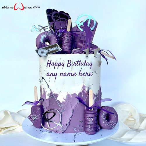Fancy Birthday Cake with Name Editor - Name Birthday Cakes - Write Name ...