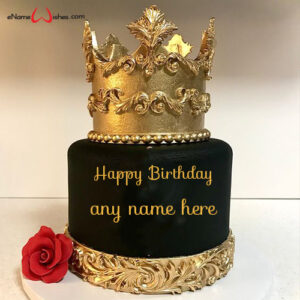 Happy Birthday Stylish Cake with Name Edit - Name Birthday Cakes ...
