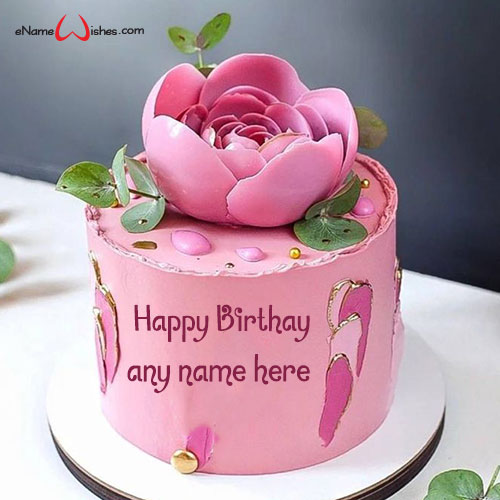 Create Birthday Flower Cake with Name Edit - Name Birthday Cakes ...