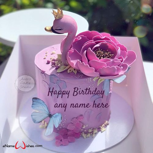 Happy Birthday Writing Design on Cake - Name Birthday Cakes - Write ...