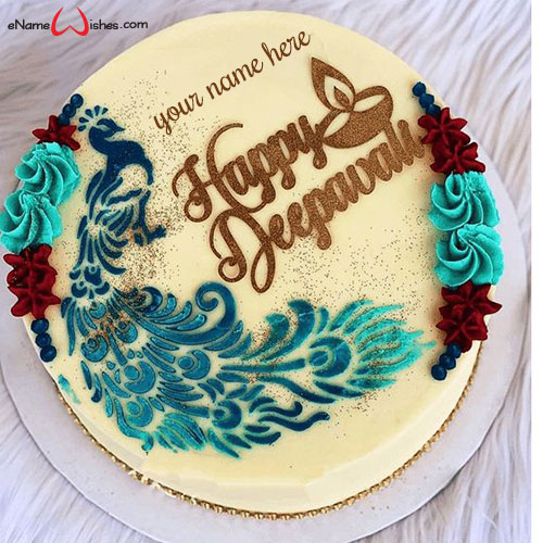 Happy Diwali Wishes Cake with Your Name - Name Birthday Cakes - Write ...