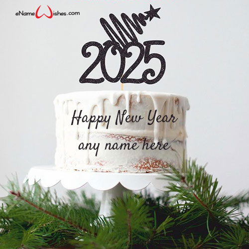 Happy New Year 2025 Image Cake Design with Name - Name Birthday Cakes ...