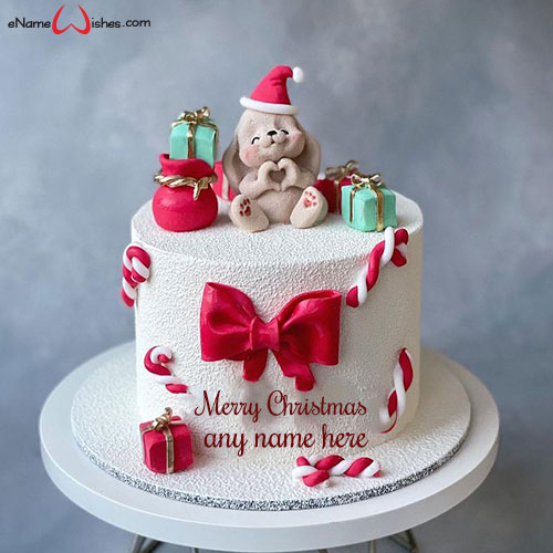 Merry Christmas Cake Writing Name Editor Online - Name Birthday Cakes ...