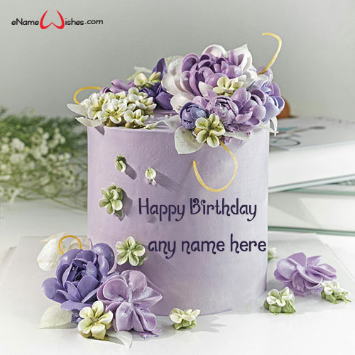 Happy Birthday Name on Cake with Rose Flowers - Name Birthday Cakes ...