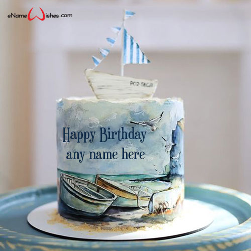 Create Black Happy Birthday Cake Online with Name - Name Birthday Cakes ...